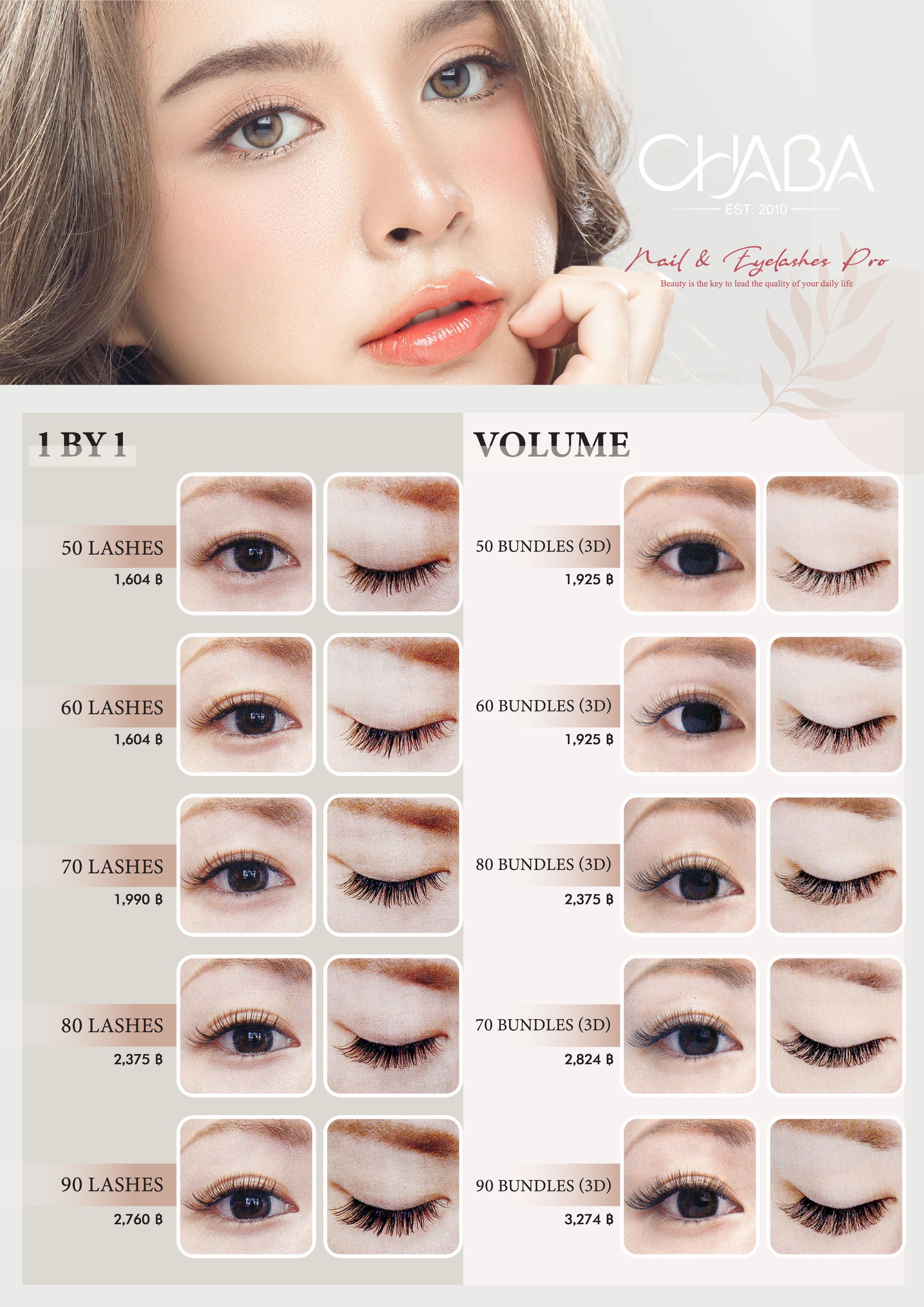 Eyelashes Menu - CHABA