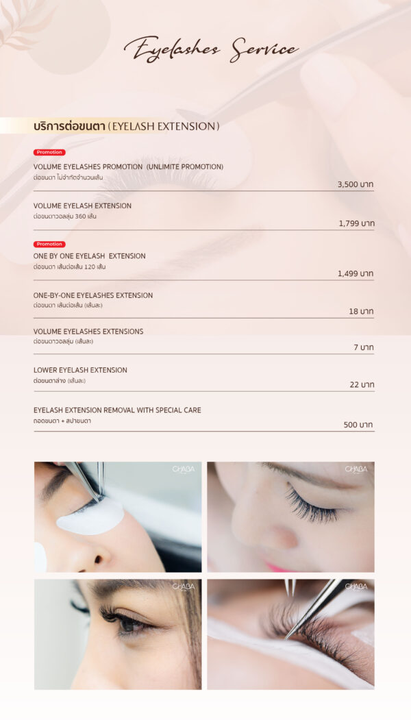 Eyelashes Menu - CHABA